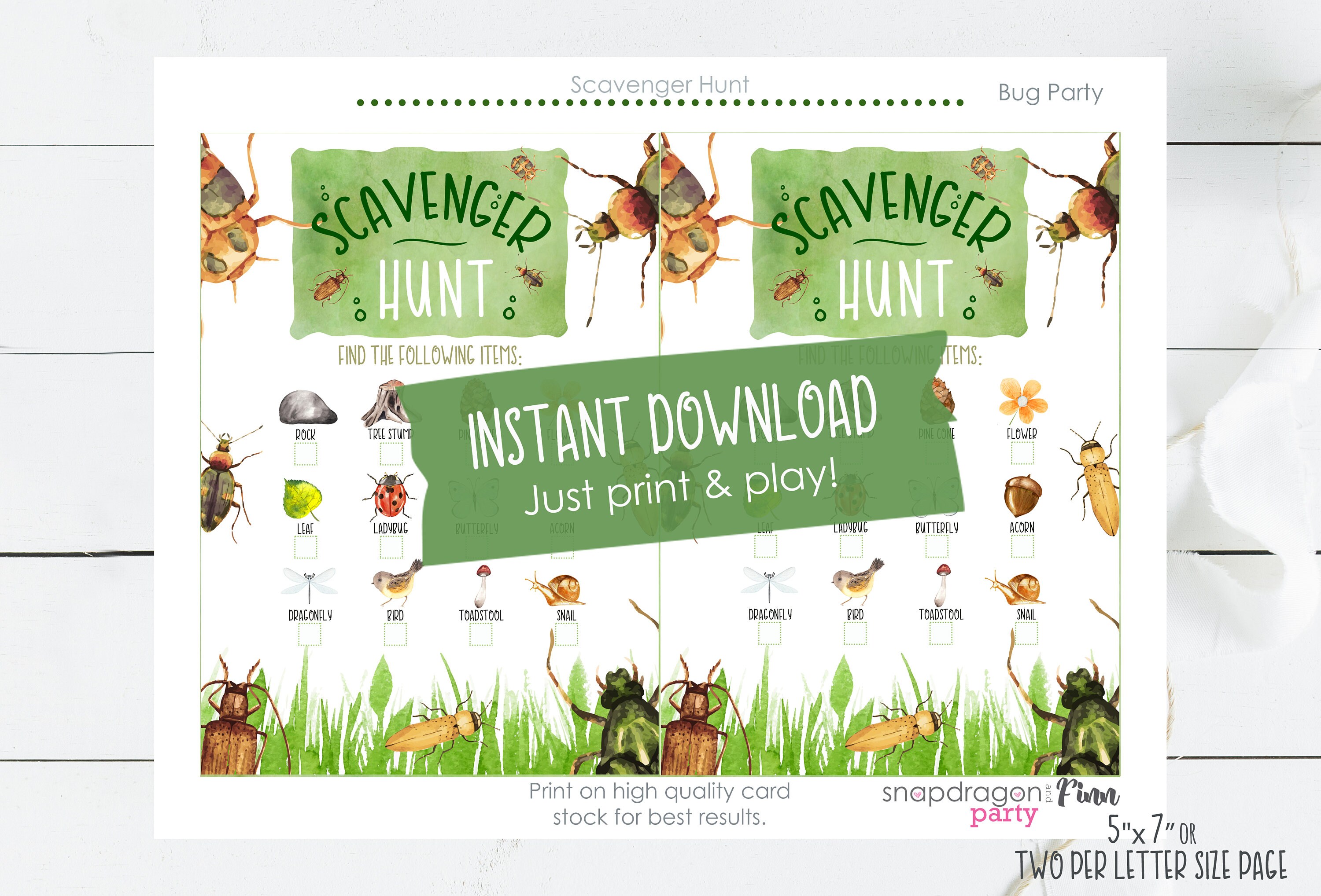 Bug Scavenger Hunt - Printable Scavenger Hunt Activity - Nature ...