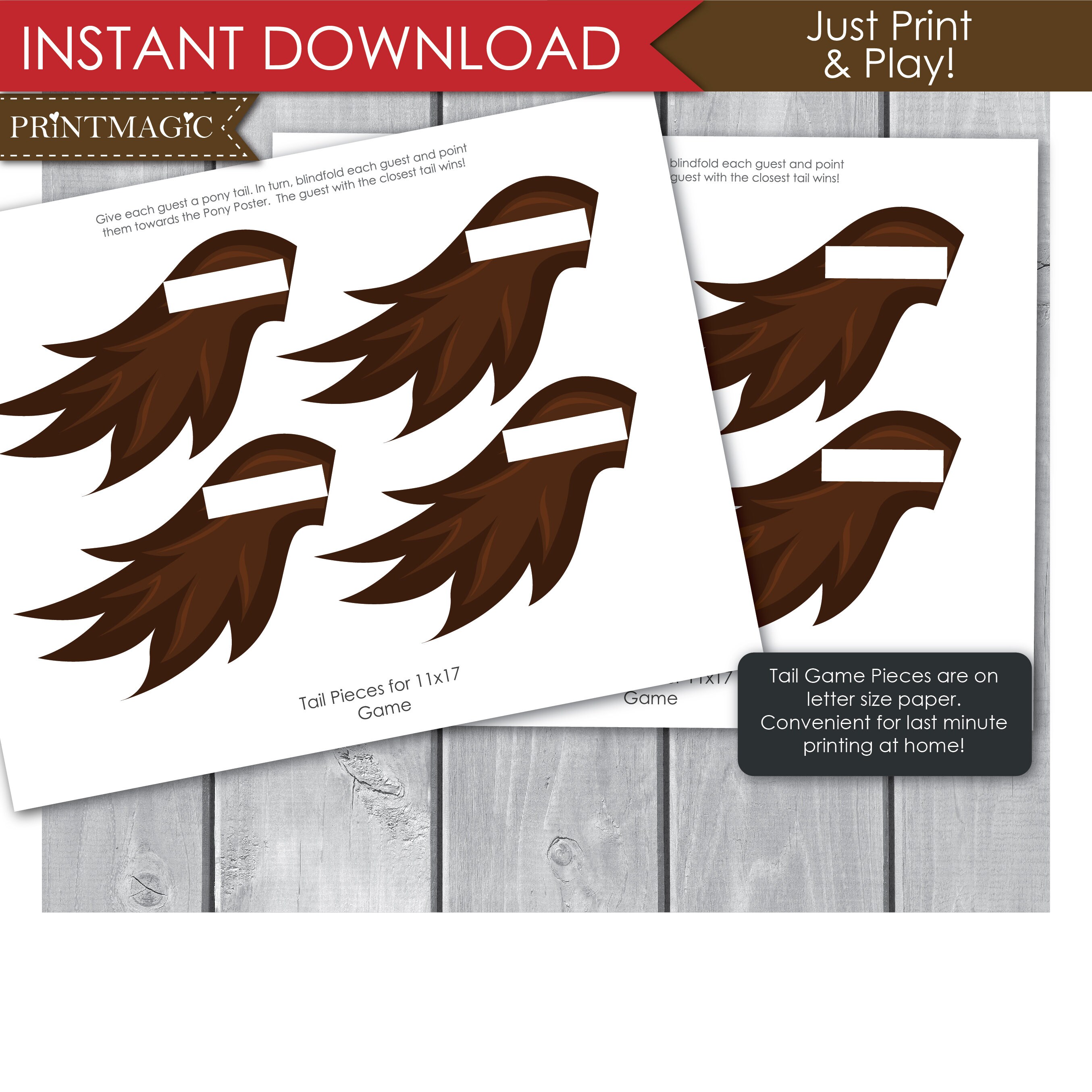 Pin the Tail on the Pony Printable Party Game Pin the Tail - Etsy