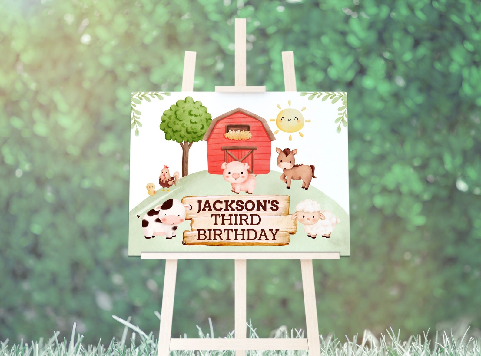 EDITABLE Farm Birthday Signs - 6 Sizes Included - Farm Backdrop Banner ...