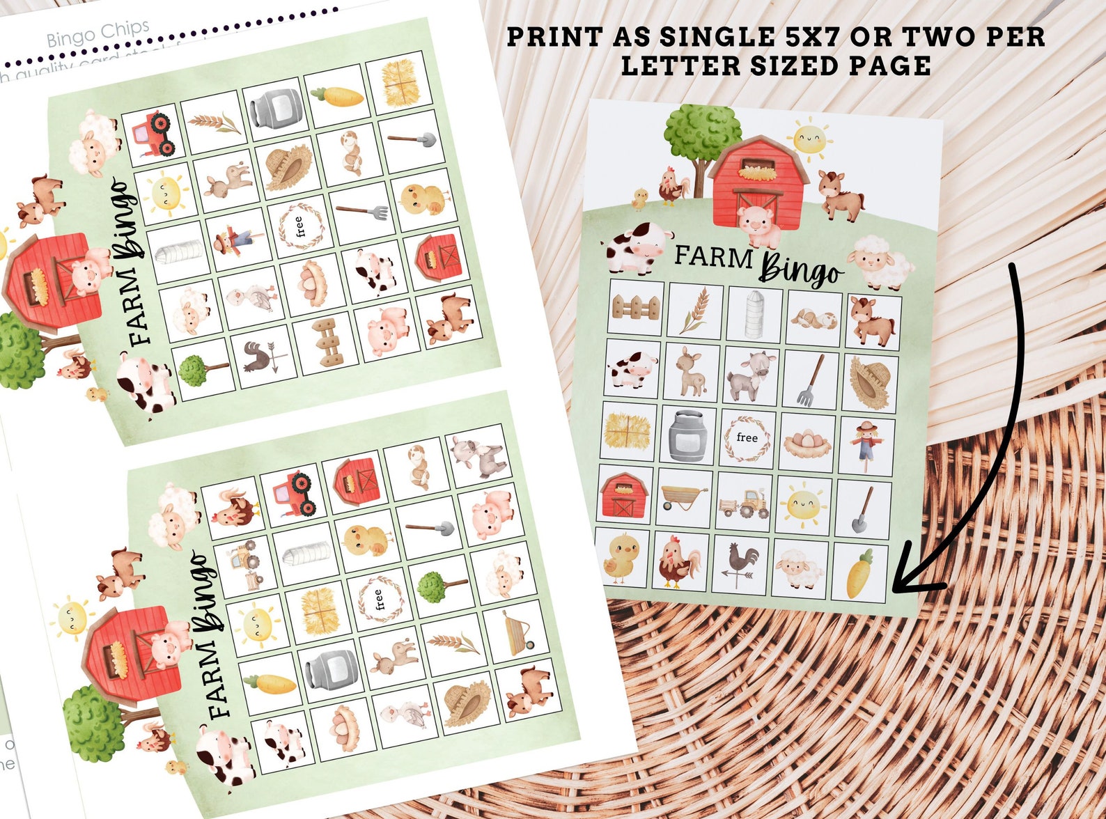 Farm Bingo Printable Party Game 30 Bingo Cards Barnyard - Etsy