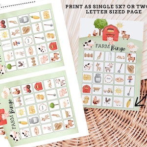 Farm Bingo Printable Party Game - 30 Bingo Cards - Barnyard Bingo ...