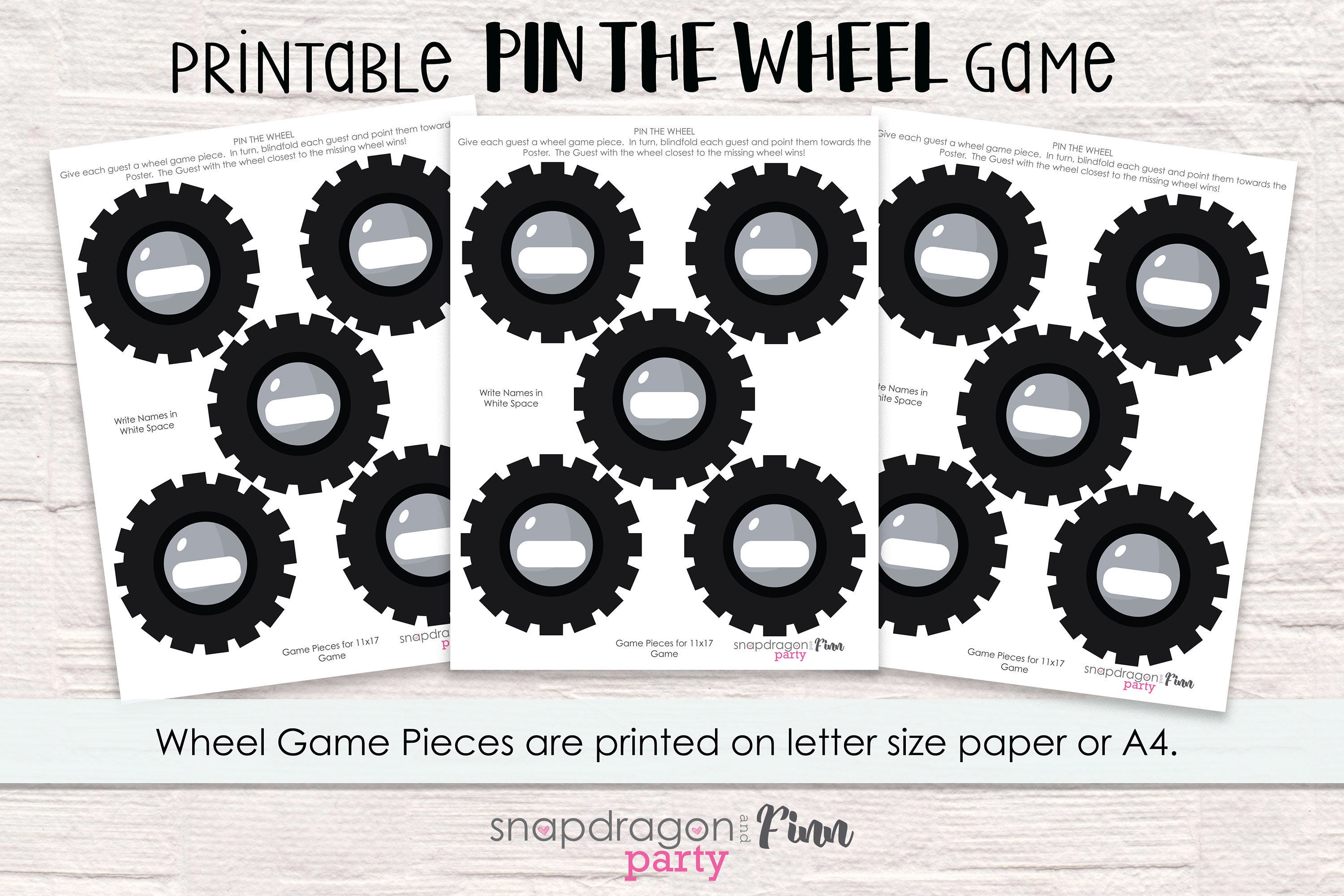 Pin the Wheel on the Construction Truck Birthday Printable Party Game ...
