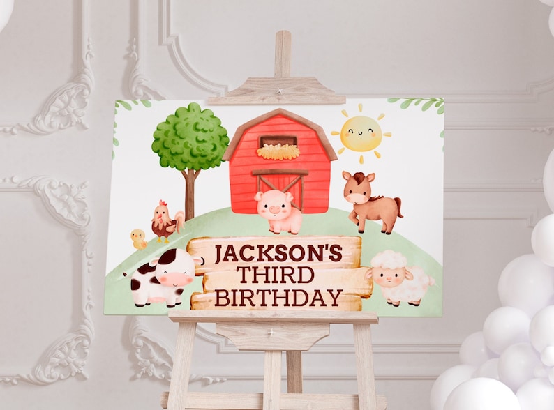 EDITABLE Farm Birthday Signs 6 Sizes Included Farm - Etsy