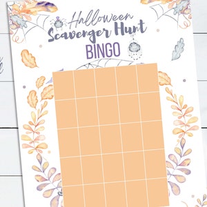 Halloween Scavenger Hunt Bingo - Printable Halloween Activity - Instant ...