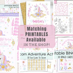 Unicorn Bingo Printable Party Game 30 Bingo Cards Unicorn Birthday ...