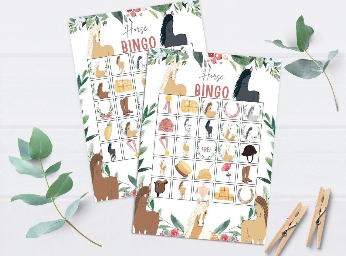 Horse Bingo Pony Bingo Printable Party Game Pony Party - Etsy