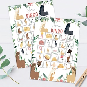Horse Bingo - Pony Bingo Printable Party Game - Pony Party Game - Horse ...