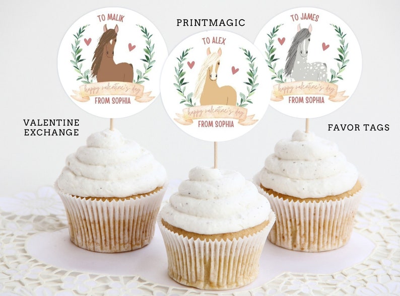 Editable Horse Valentine Cards or Favor Tags Horse Valentine - Etsy