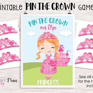 Pin the Crown on the Princess Printable Party Game - 3 Poster Sizes - 5 ...