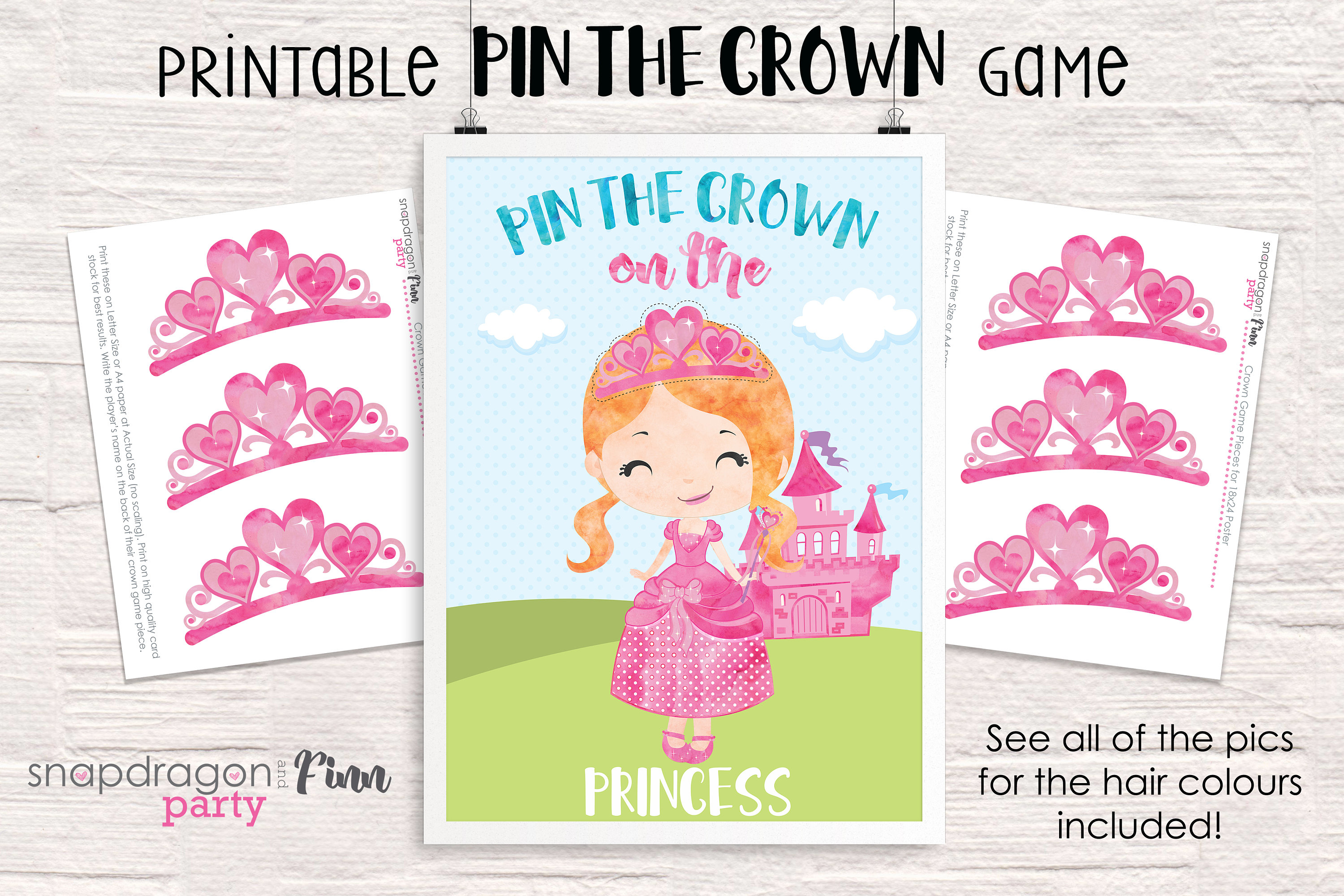 Princess Birthday Party Decorations 30 Printable Princess Themed Bingo ...
