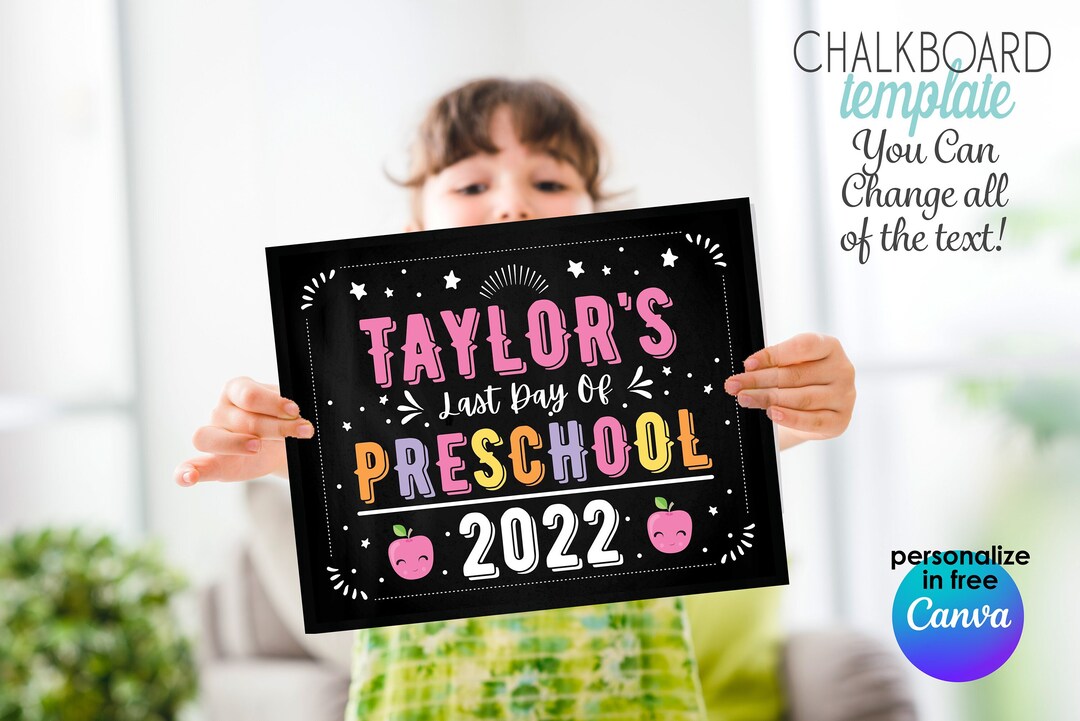 EDITABLE School Chalkboard Sign First Day of School Chalkboard Last Day ...