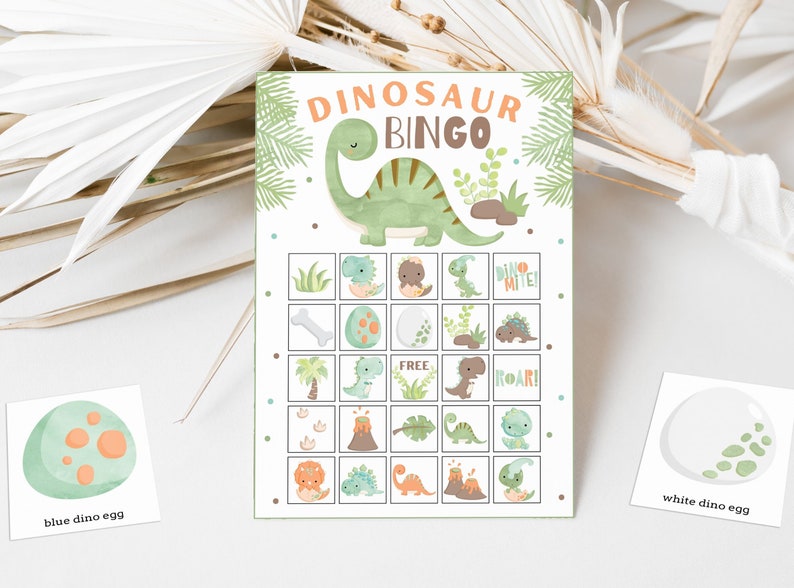 Dinosaur Bingo Game - Dinosaur Printable Party Game - Dinosaur Party ...