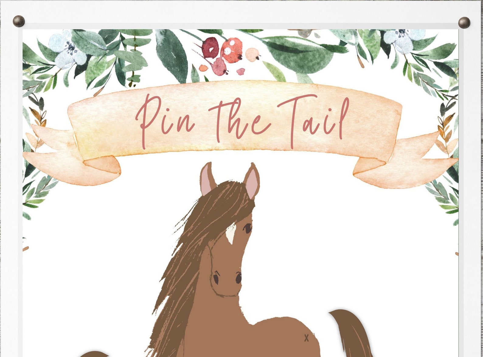 Pin the Tail on the Horse Printable Party Game 4 Poster - Etsy