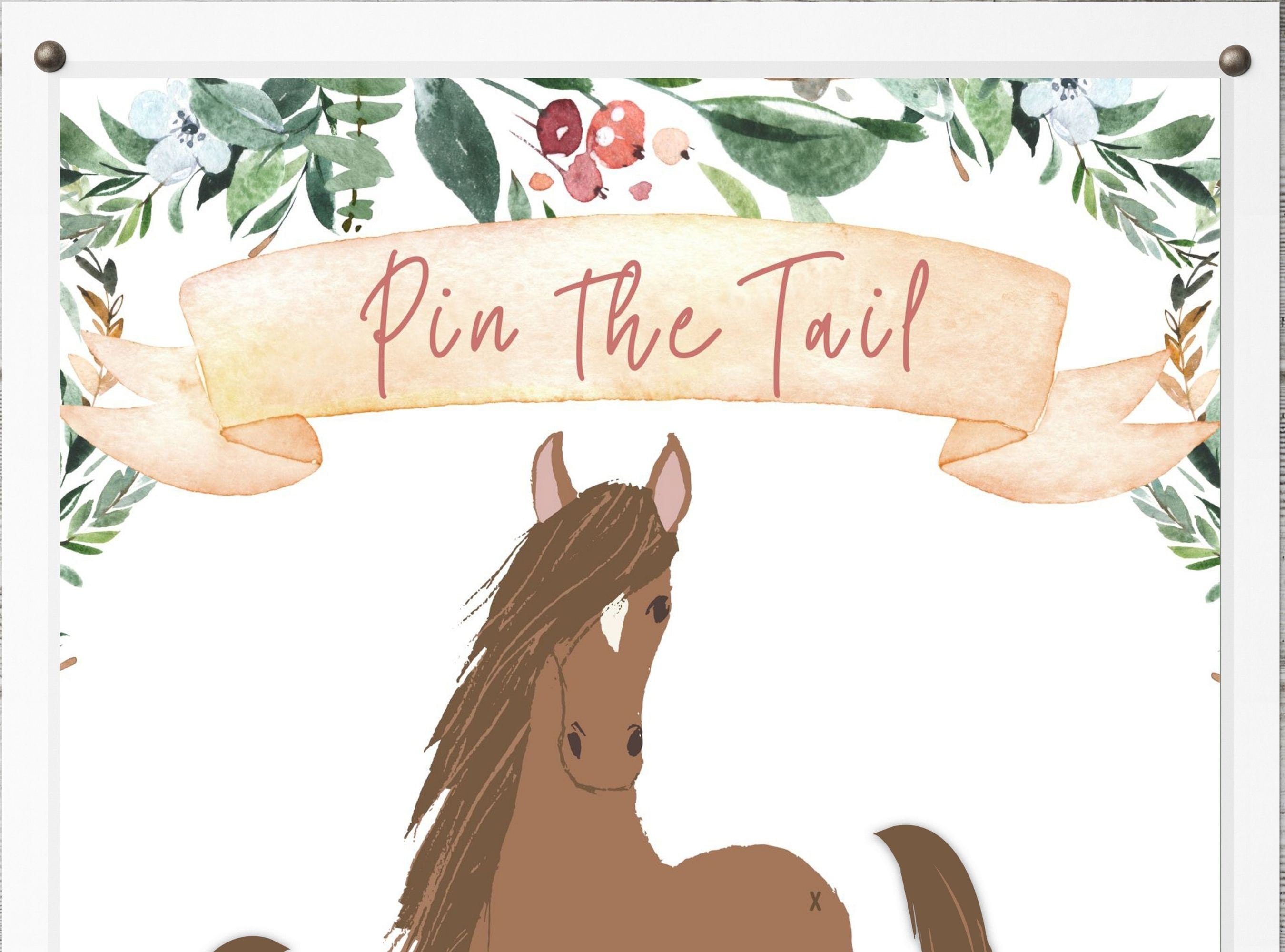 Pin the Tail on the Horse Printable Party Game - 4 Poster Sizes - Pony ...
