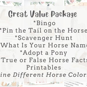 Horse Games & Activities Package - 6 Activities - Horse Birthday Games ...