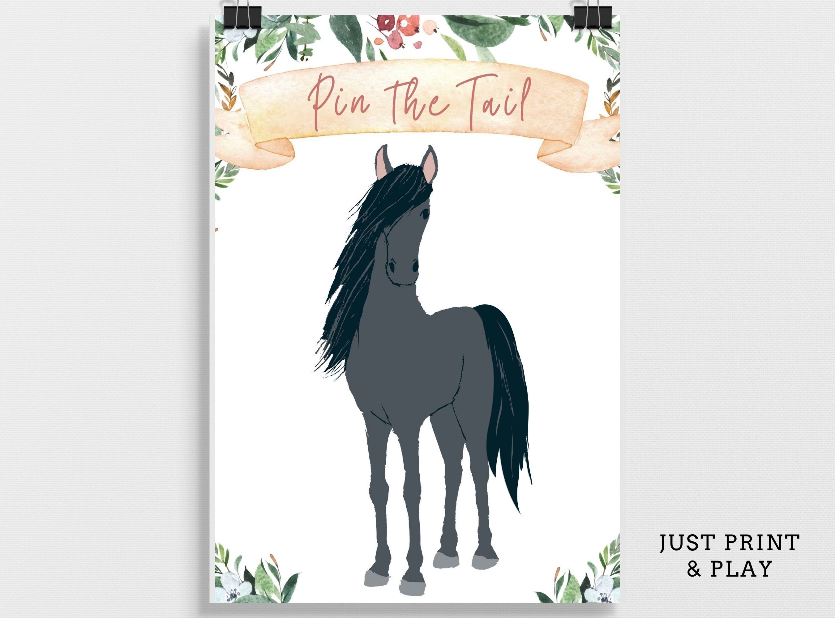 Pin the Tail on the Horse Printable Party Game - 4 Poster Sizes - Pony ...