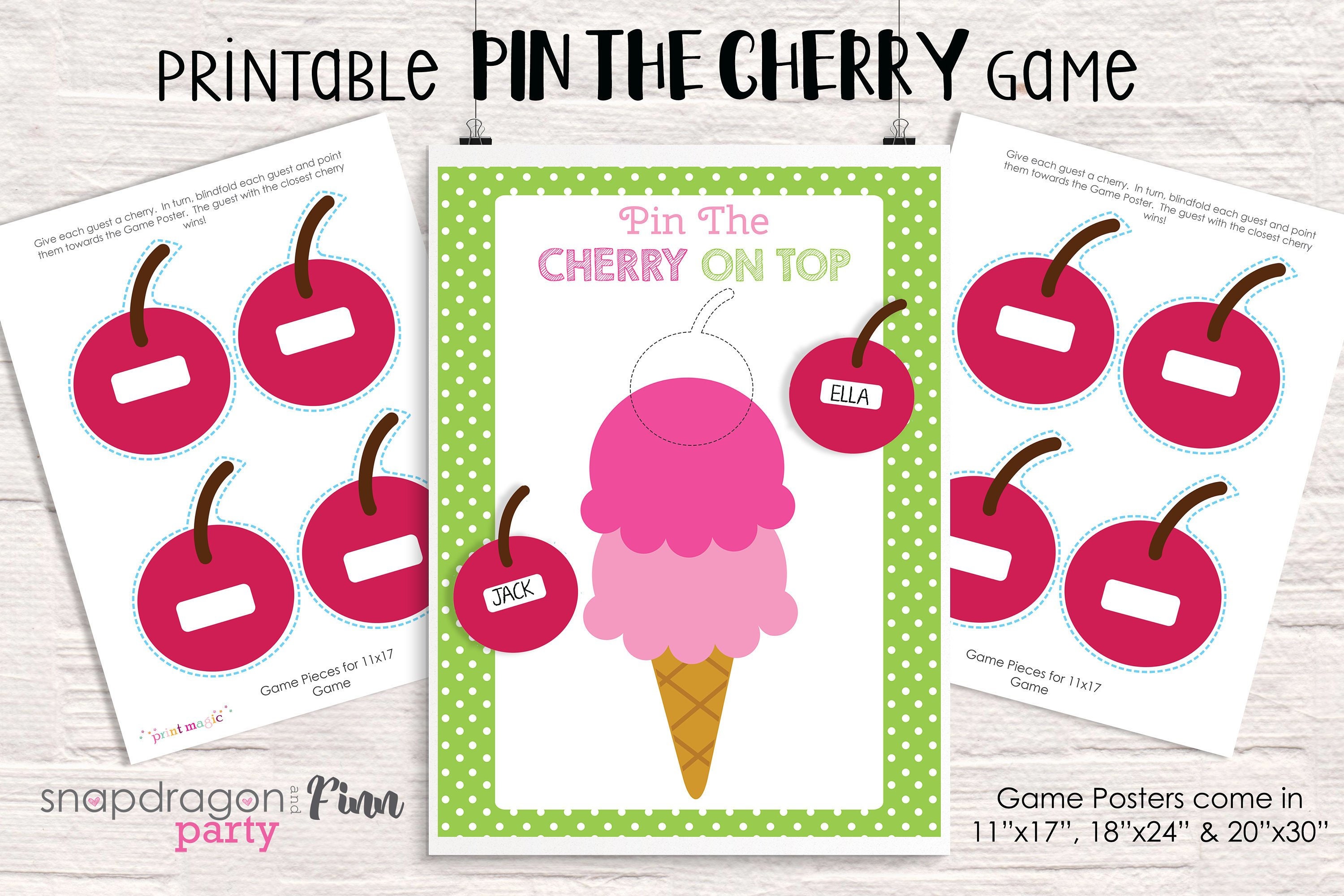 Ice Cream Shop Party Printable Party Game 3 Sizes Ice | Etsy