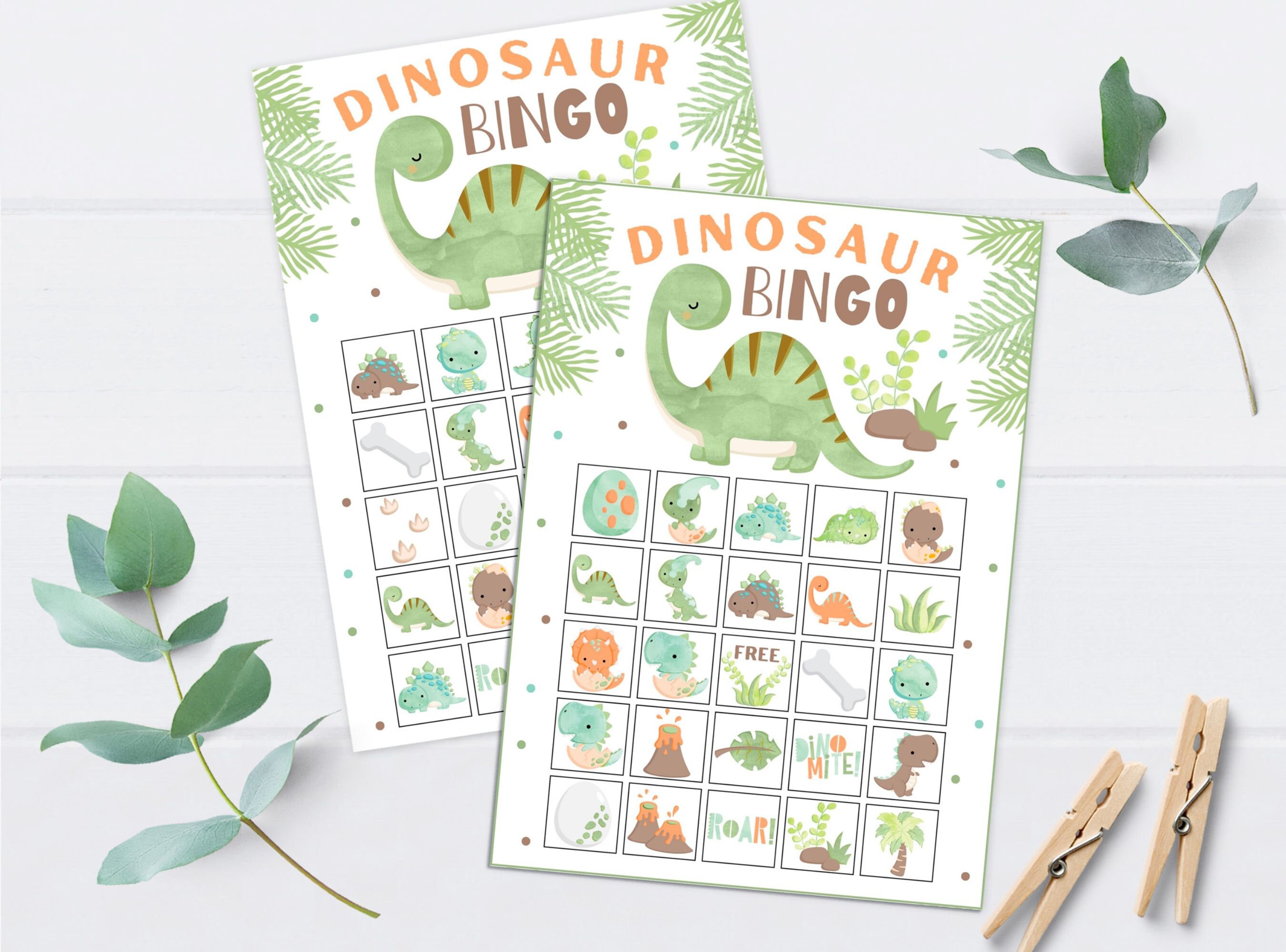 Dinosaur Bingo Game - Dinosaur Printable Party Game - Dinosaur Party ...