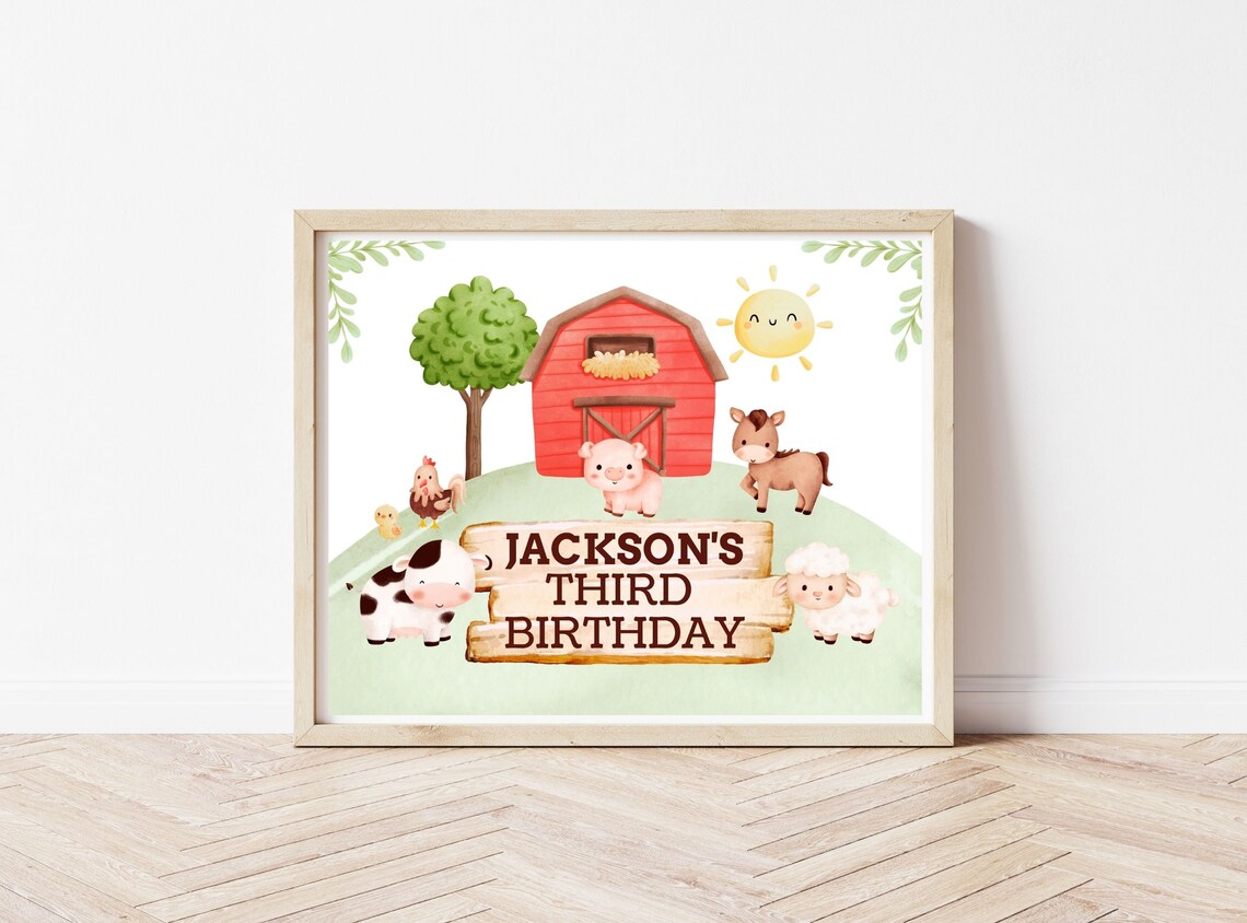 EDITABLE Farm Birthday Signs 6 Sizes Included Farm - Etsy