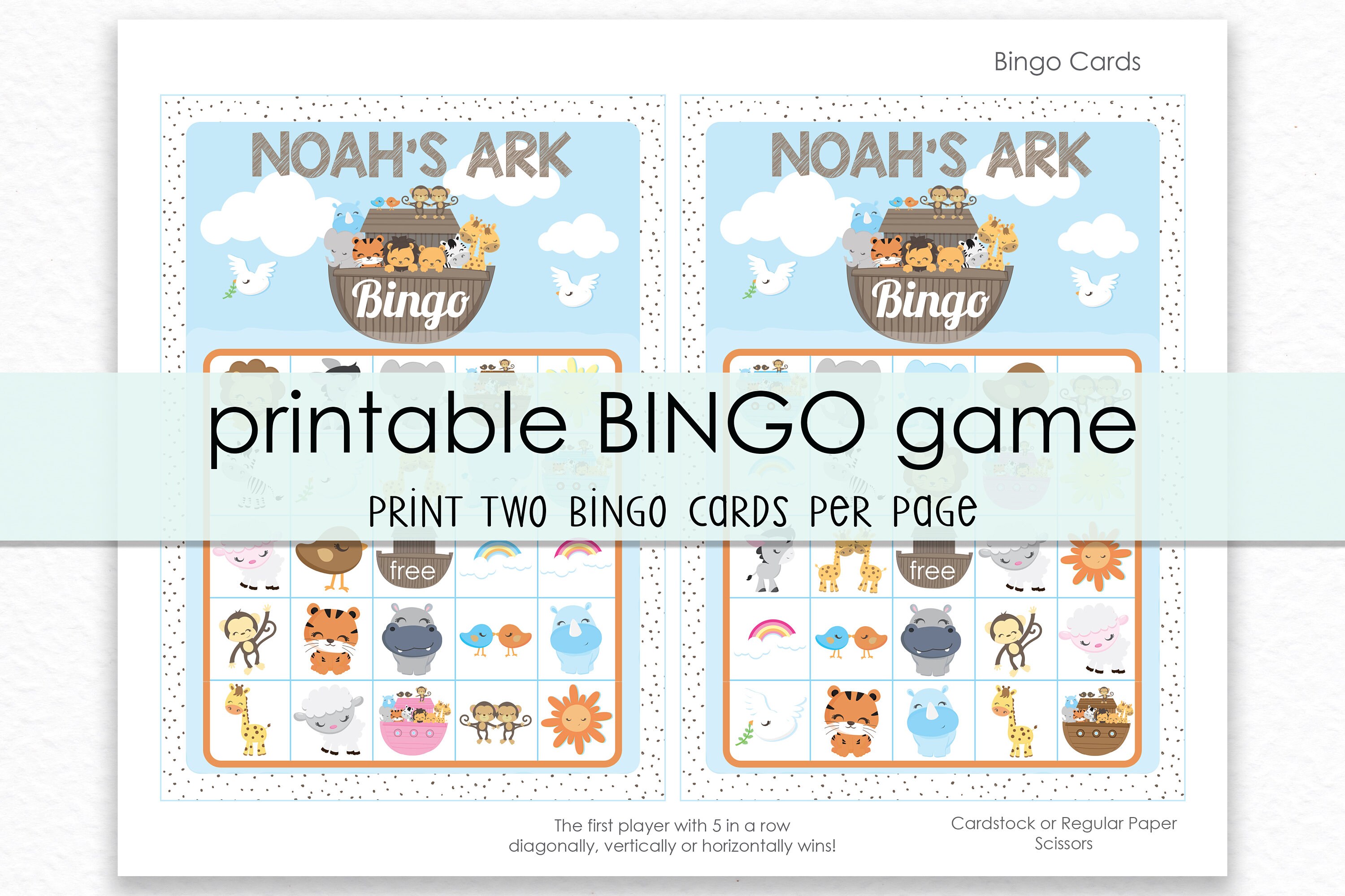 Noah's Ark Bingo Printable Game Printable Ark Birthday - Etsy UK