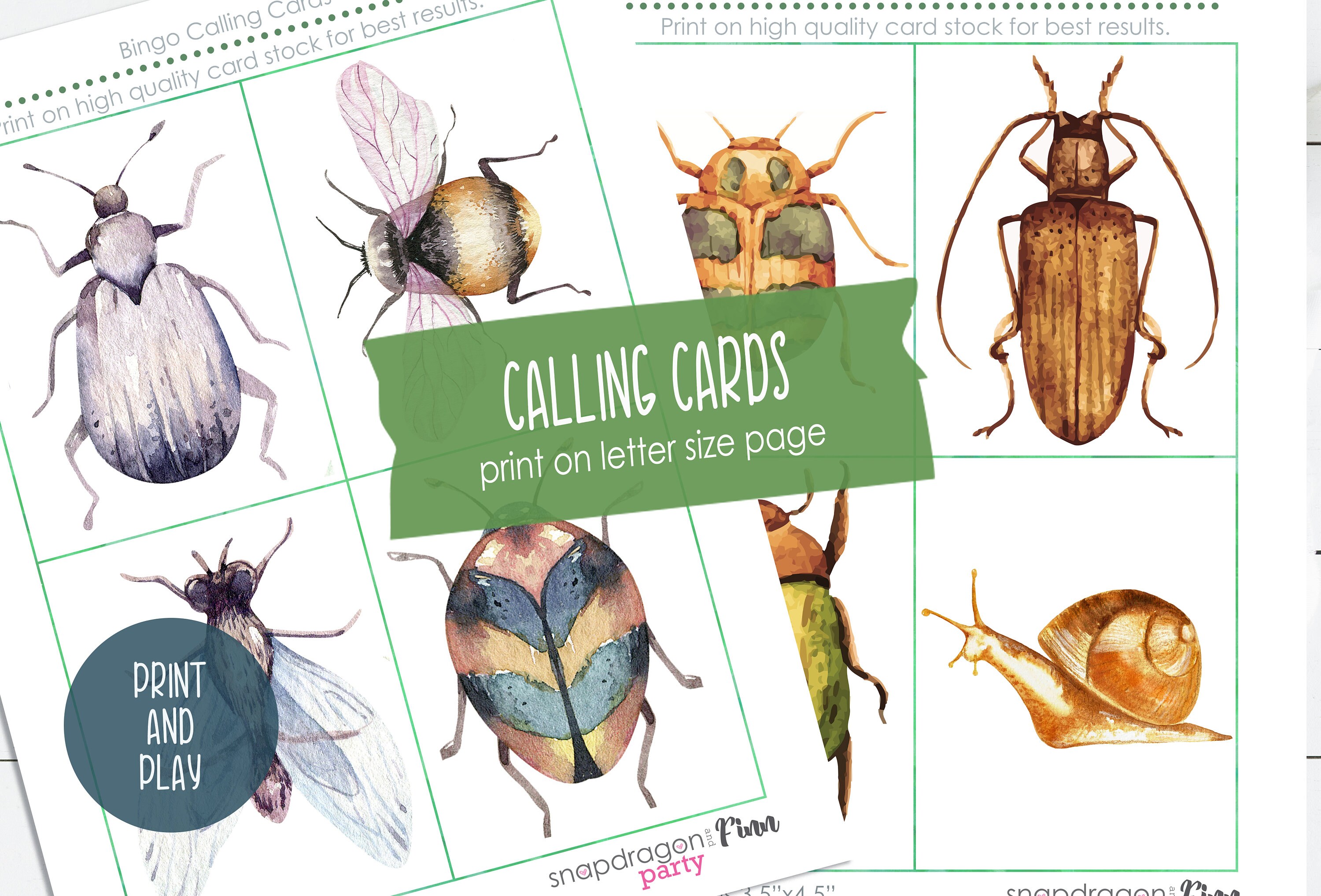 Bug Bingo Printable Party Game 30 Bingo Cards Bug Birthday | Etsy