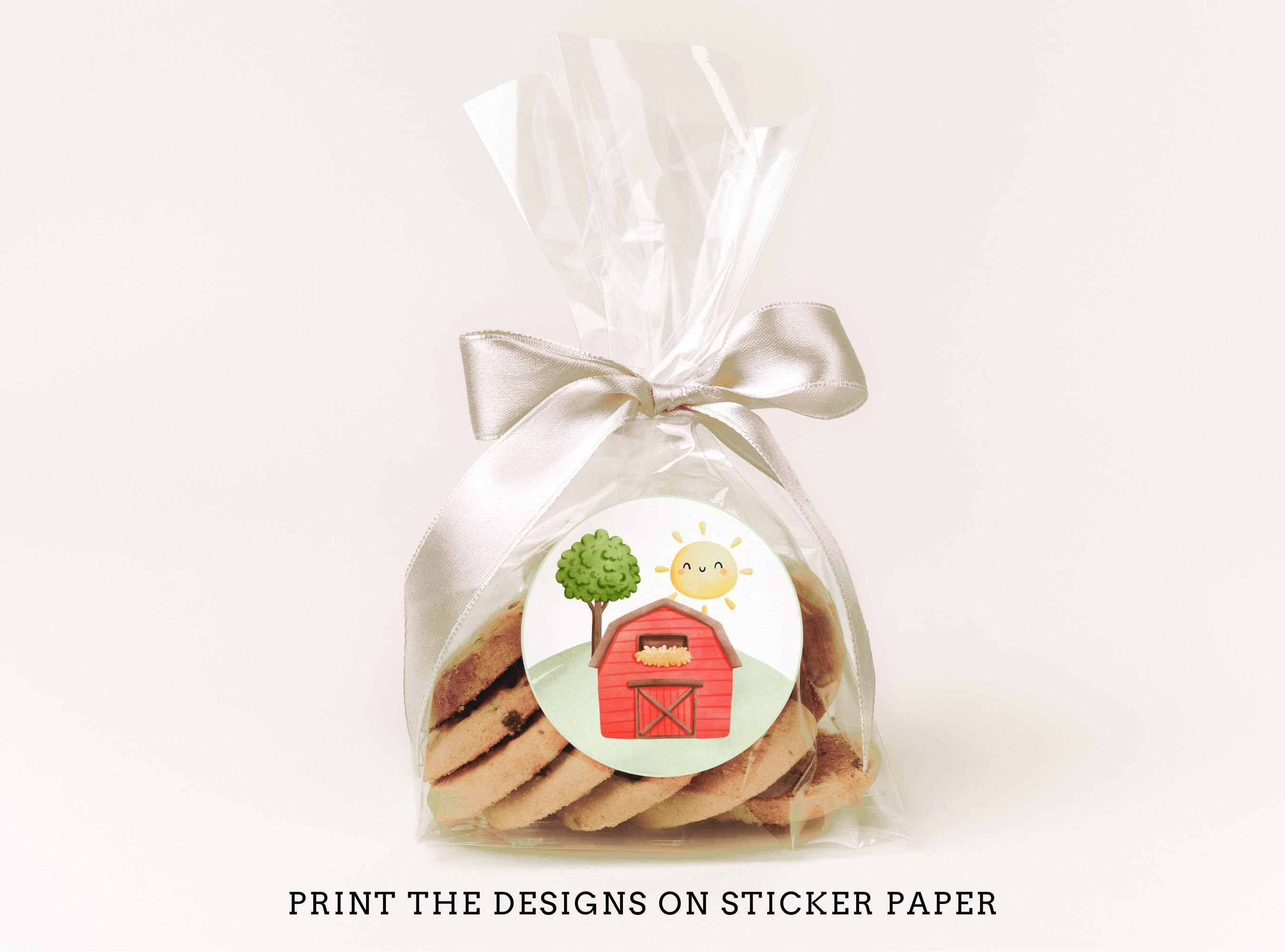 Farm Birthday Cupcake Toppers, Barnyard Favor Tags, Farm Birthday Party ...