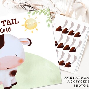 Pin the Tail on the Cow Party Game - 4 Sizes - Printable Farm Party ...