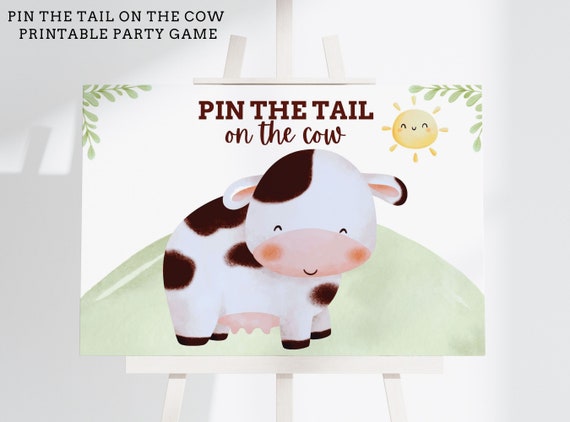 Pin the Tail on the Cow Party Game 4 Sizes Printable Farm - Etsy