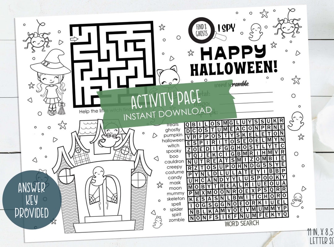 Halloween Printable Activity - Halloween Activity Sheet - Halloween ...