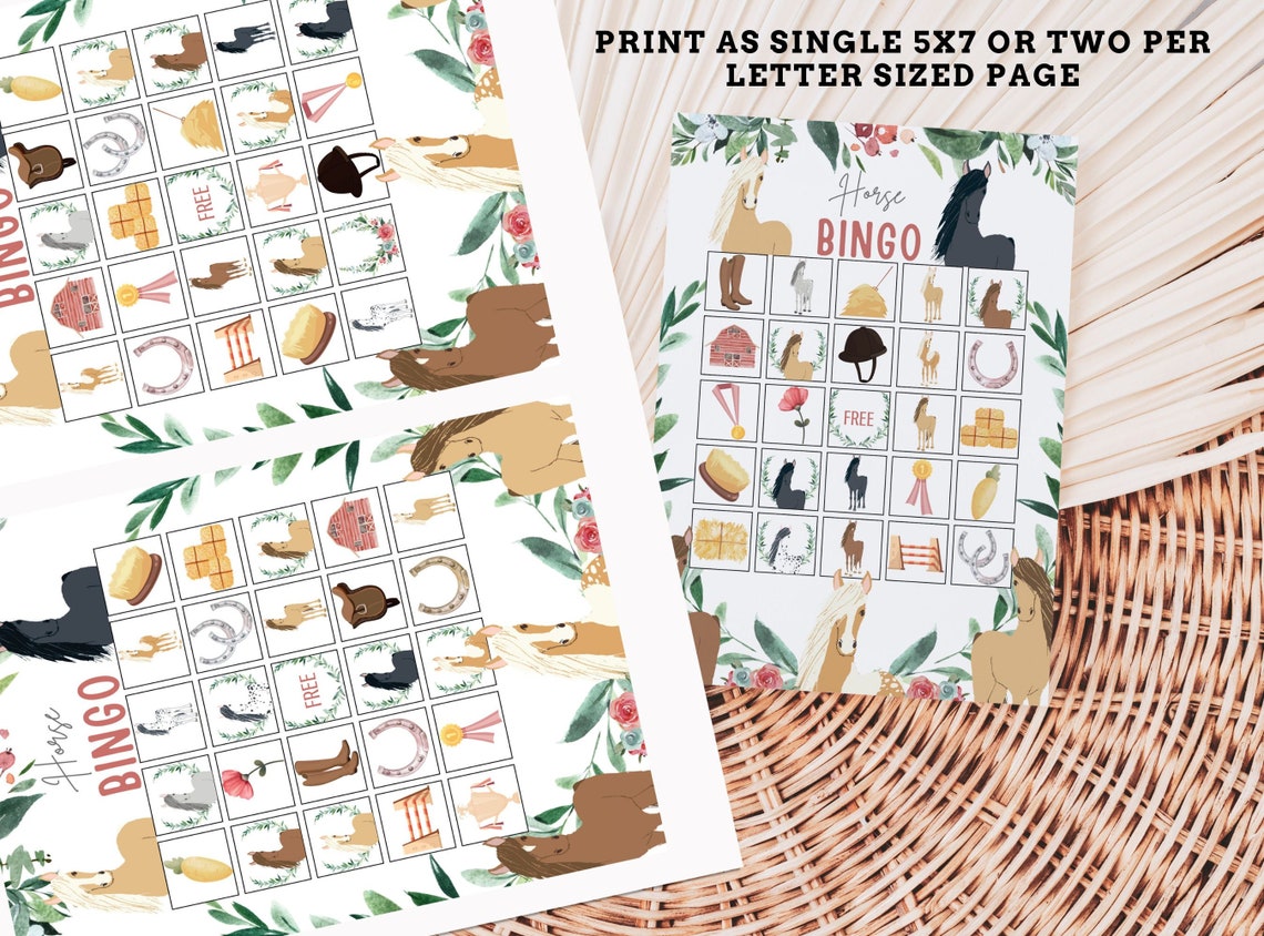Horse Bingo Pony Bingo Printable Party Game Pony Party - Etsy
