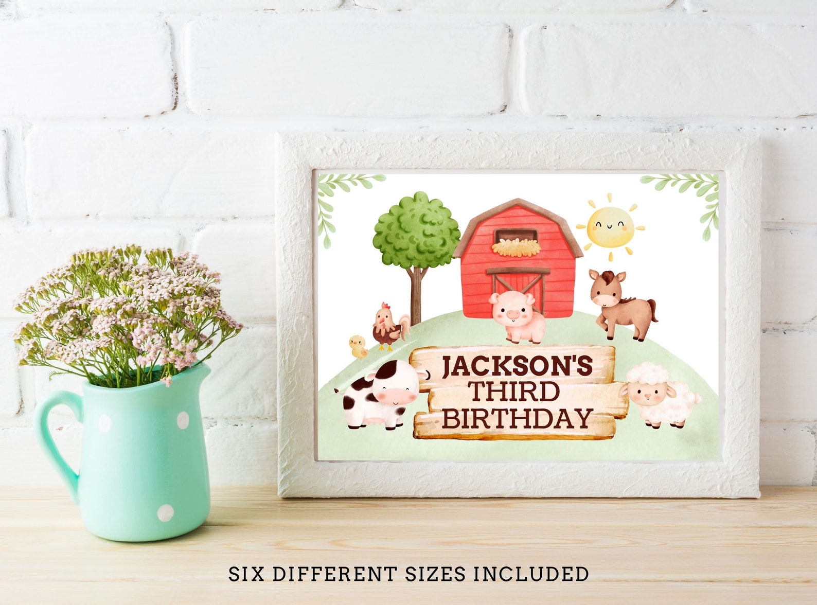 EDITABLE Farm Birthday Signs - 6 Sizes Included - Farm Backdrop Banner ...