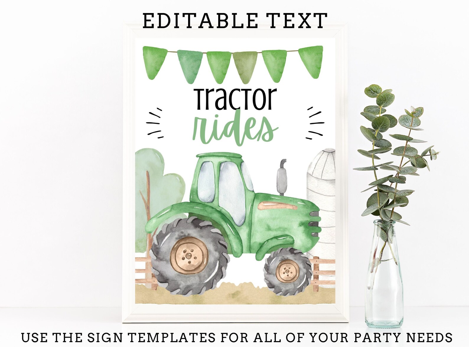 Editable Green Tractor Food Labels & Signs Tractor Food - Etsy