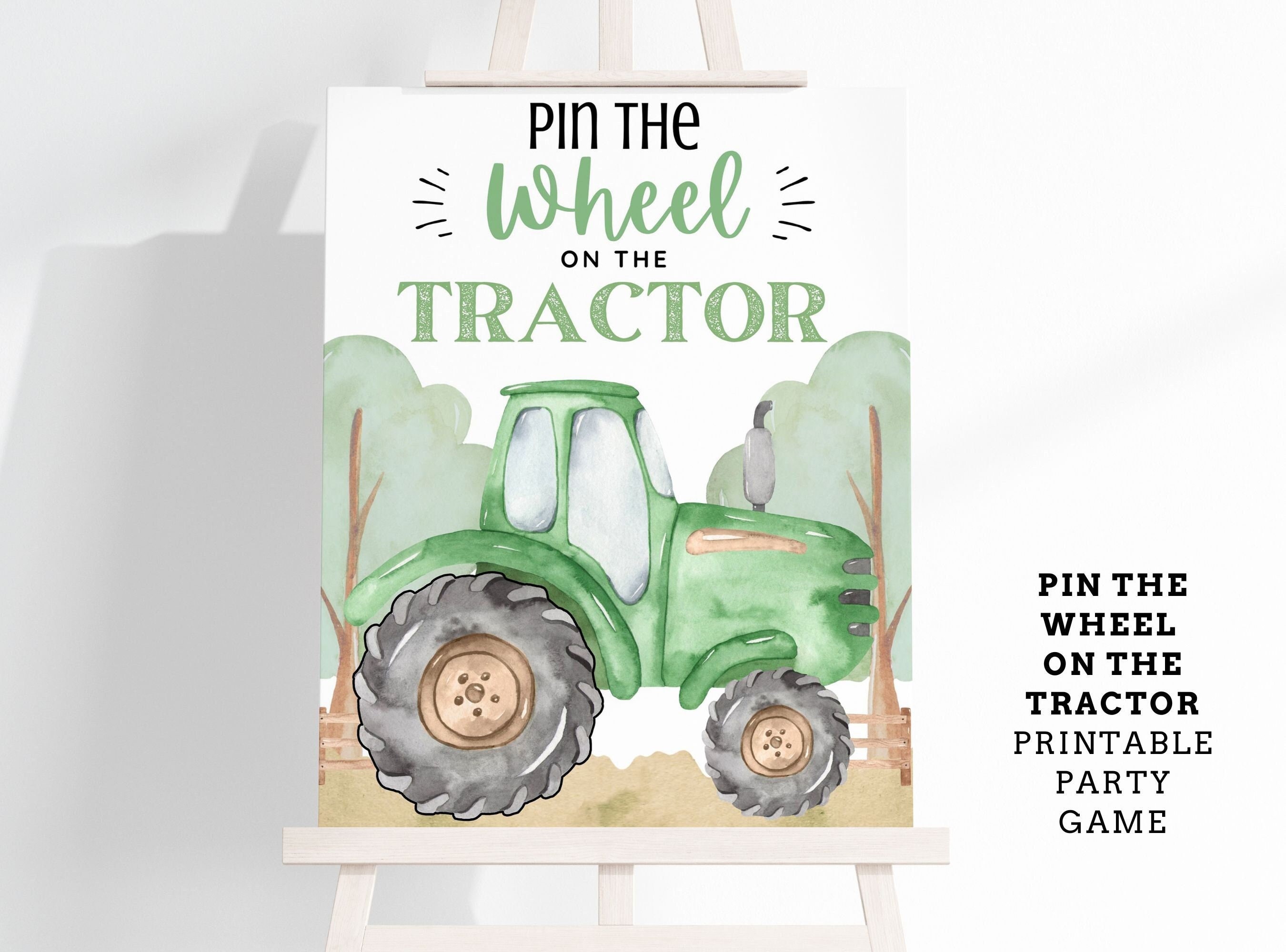 Pin the Wheel on the Tractor Printable Party Game 4 Poster - Etsy Australia
