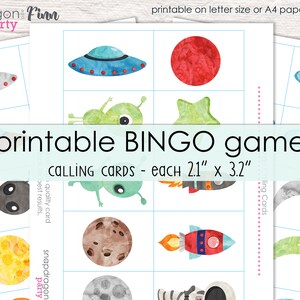 Space Bingo Printable Party Game - 30 Bingo Cards - Space Birthday ...