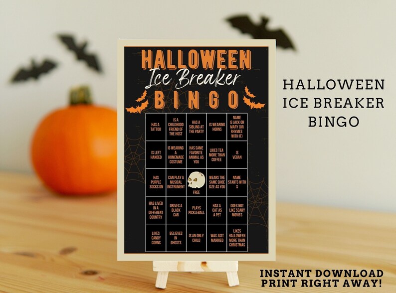 Editable Halloween Ice Breaker Bingo Halloween Party Ice - Etsy