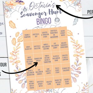 Halloween Scavenger Hunt Bingo - Printable Halloween Activity - Instant ...