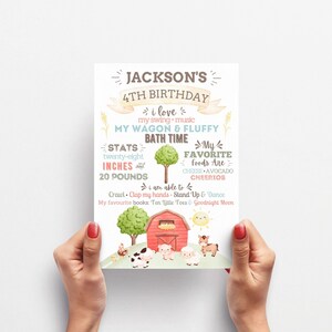 EDITABLE Farm Milestone Birthday Poster, Farm Birthday Chalkboard Sign ...