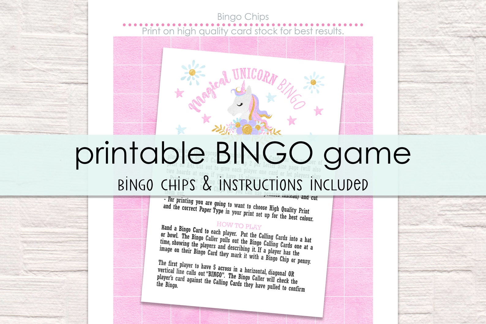Unicorn Bingo Printable Party Game 30 Bingo Cards Unicorn - Etsy