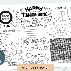 Printable Thanksgiving Activity Package - 5 Activities - Printable ...