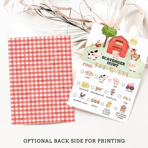 Farm Scavenger Hunt - Printable Barnyard Scavenger Hunt - Farm Birthday ...