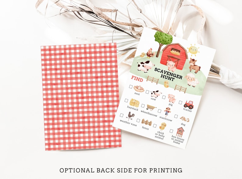 Farm Scavenger Hunt - Printable Barnyard Scavenger Hunt - Farm Birthday ...