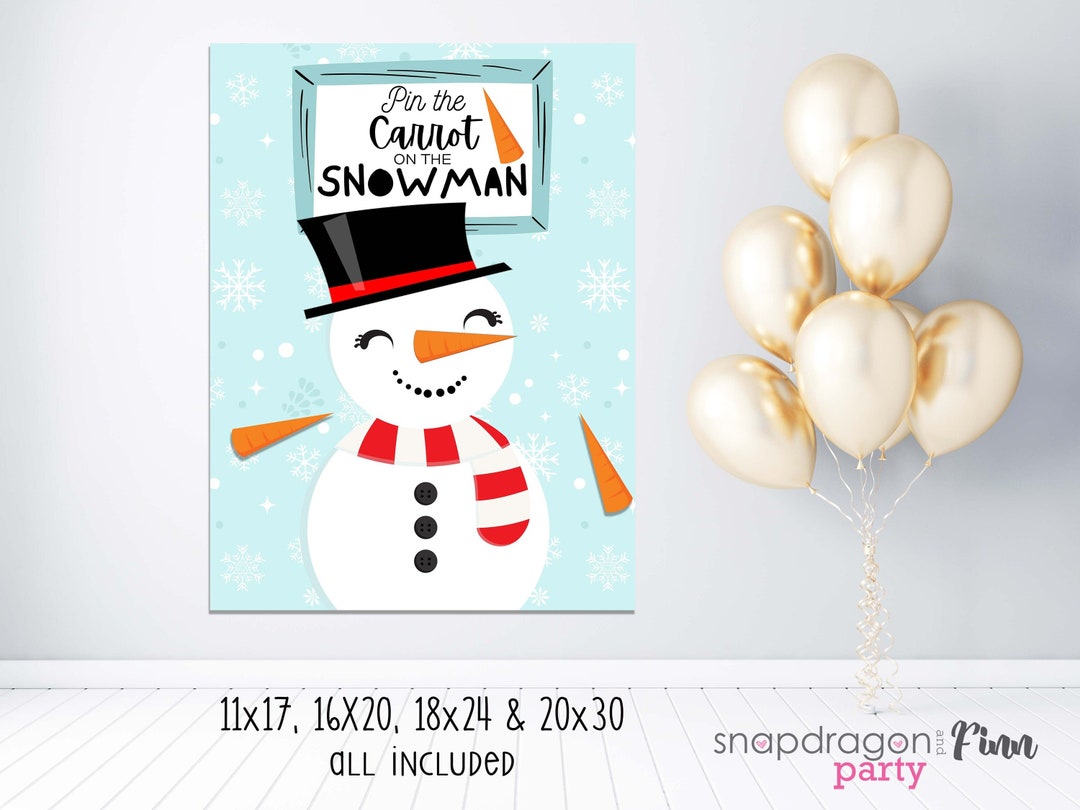 Pin the Carrot on the Snowman Christmas Printable Party Game ...