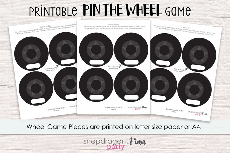 Pin the Wheel on the Race Car Printable Party Game 3 Poster | Etsy Hong ...