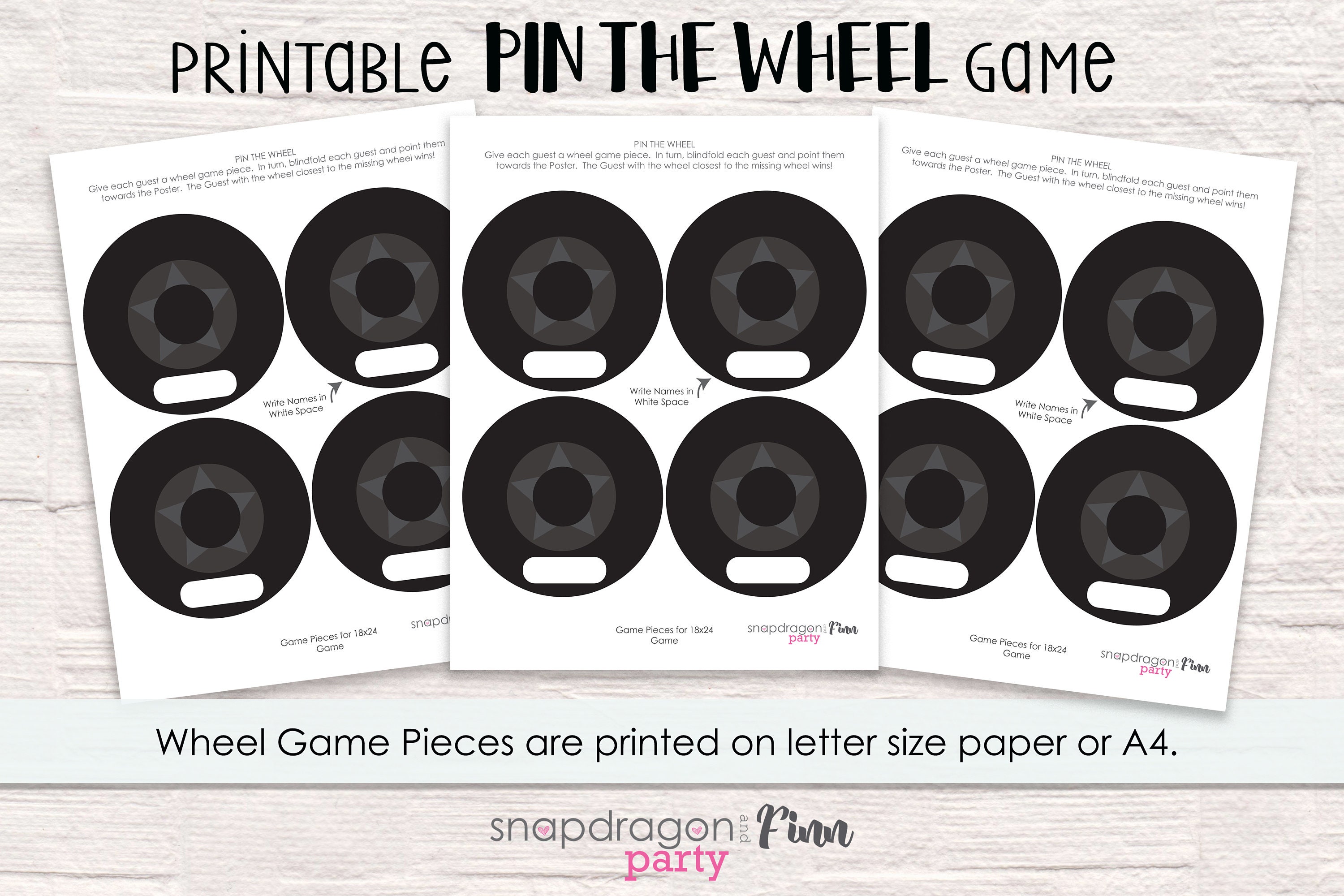 Pin the Wheel on the Race Car Printable Party Game 3 Poster - Etsy ...