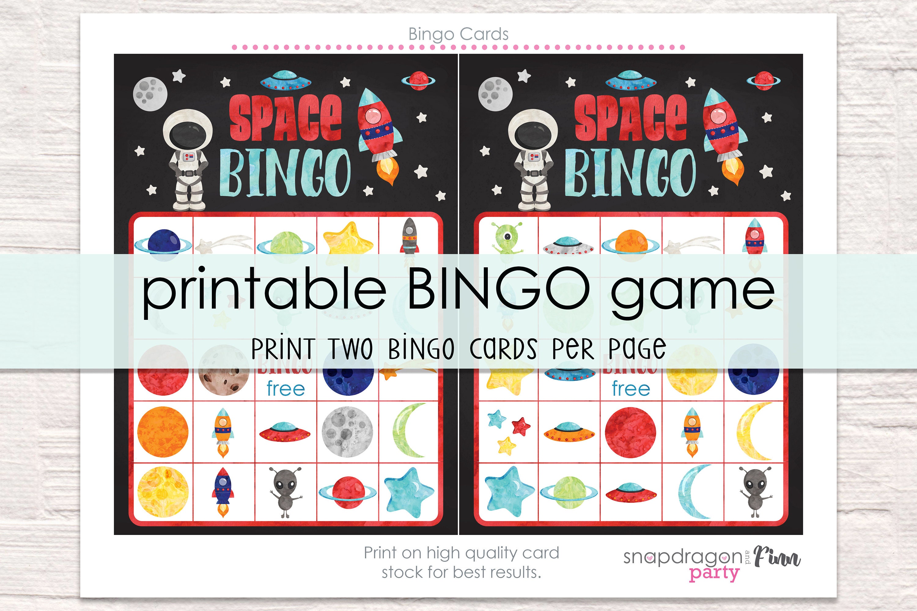 Space Bingo Printable Party Game 30 Bingo Cards Space | Etsy