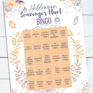Halloween Scavenger Hunt Bingo - Printable Halloween Activity - Instant ...