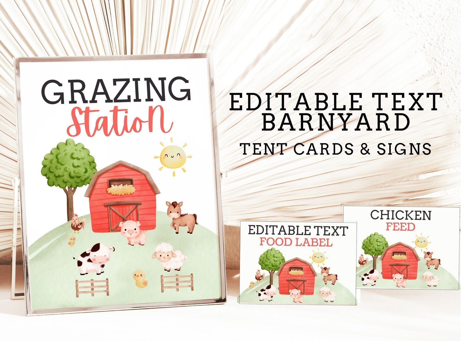 Editable Farm Animal Food Labels & Signs - Farm Party Tent Cards - Farm ...