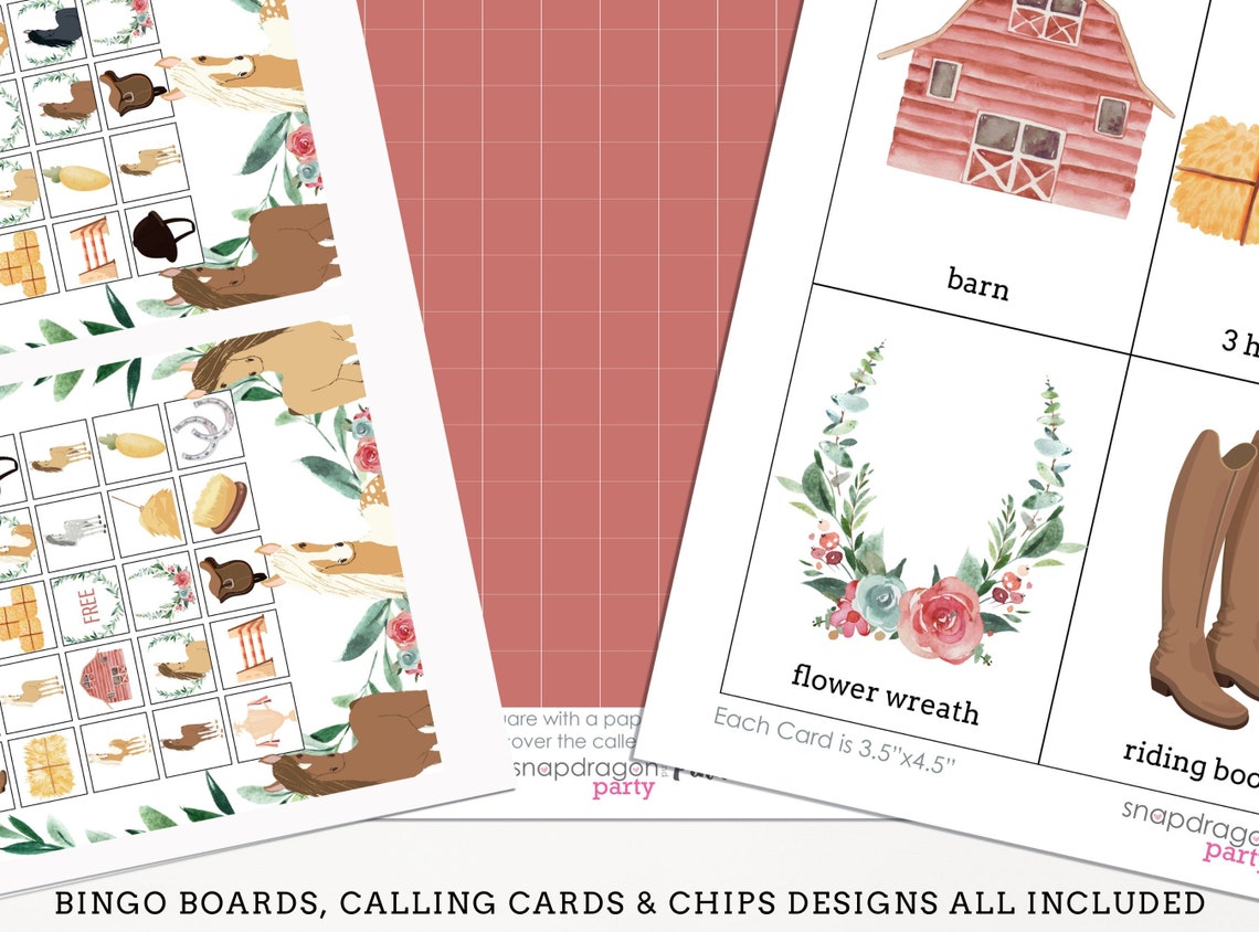 Horse Bingo Pony Bingo Printable Party Game Pony Party - Etsy