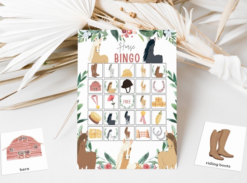 Horse Bingo - Pony Bingo Printable Party Game - Pony Party Game - Horse ...