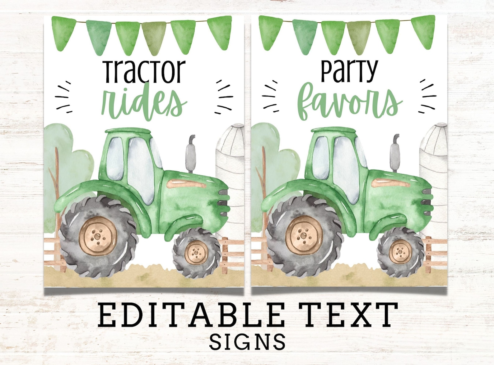Editable Green Tractor Food Labels & Signs - Tractor Food Signs ...